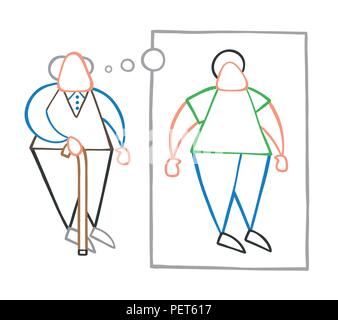 cartoon happy man with thought bubble Stock Vector Image & Art - Alamy