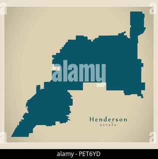 Modern City Map - Henderson Nevada city of the USA with neighborhoods ...