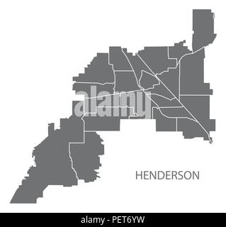 Henderson Nevada Map with neighborhoods and modern round shapes Stock ...