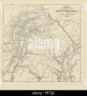 Map of Battle of Gettysburg, First Day, July 1, 1863 Stock Photo - Alamy