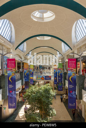 The interior inside of the Bluewater Shopping centre mall in Kent in ...