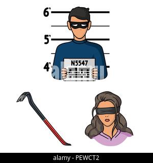 Crime and Punishment cartoon icons in set collection for design ...