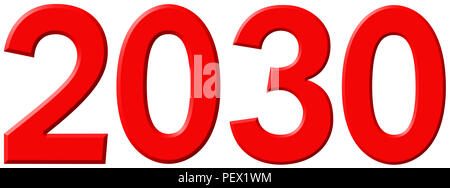 2030 inscription, isolated on white background, 3d render Stock Photo ...