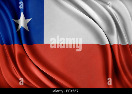 Chile flag with a glossy silk texture Stock Photo - Alamy