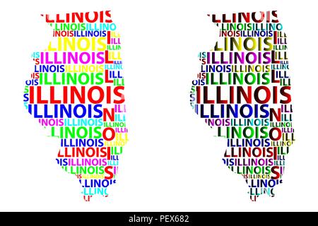 Illinois simple logo. State map outline - smooth simplified US state ...