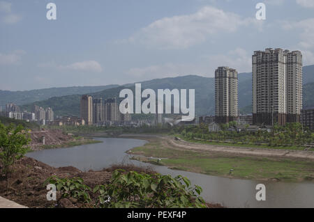 Chinese Modern Tall Buildings in the Riverside Stock Photo - Alamy
