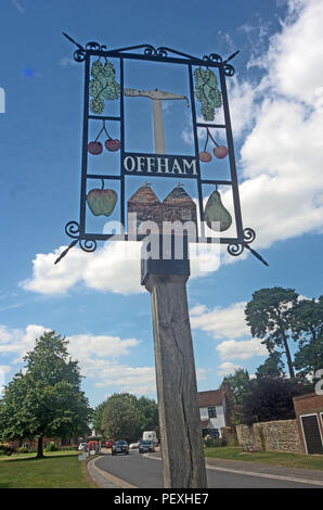 Offham village sign Stock Photo - Alamy