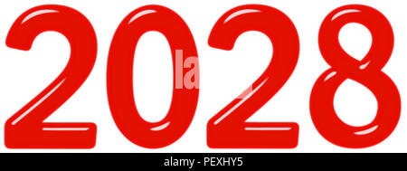 2028 inscription, isolated on white background, 3d render Stock Photo ...