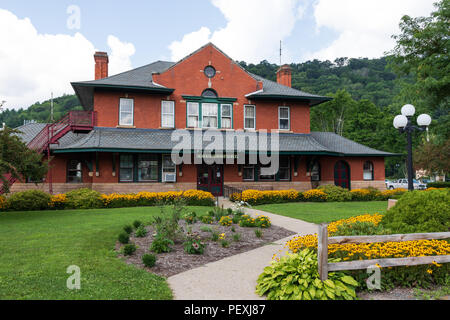 COUDERSPORT, PA, USA-10 AUGUST 18: St Eulalia Catholic Church sets on main street in the small ...
