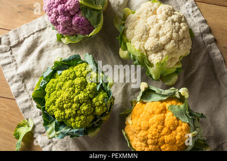 Raw Organic Multi Colored Cauliflower Ready to Cook Stock Photo - Alamy