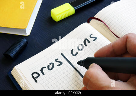 Pros and cons concept. Evaluation or analysis of advantages and ...