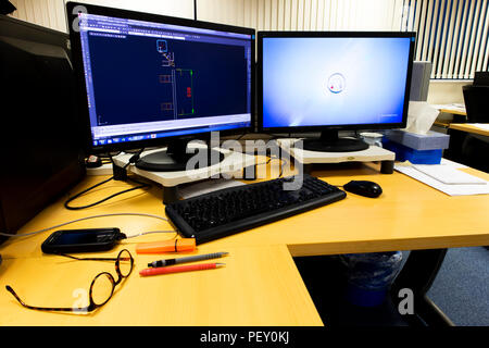 Computer workstations ( monitor, keyboard, mouse) isolated on white ...