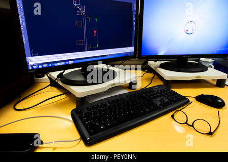 Computer workstations ( monitor, keyboard, mouse) isolated on white ...