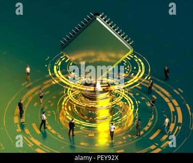 Semiconductor chip, conceptual illustration Stock Photo - Alamy
