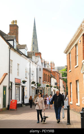 Shops and cafes in Dam Street, Lichfield, Staffordshire Stock Photo - Alamy