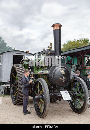 Steam Engine on a Low Loader Stock Photo - Alamy