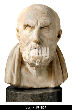 Marble bust of Greek Stoic philosopher Posidonius (135-51 BC). Roman ...
