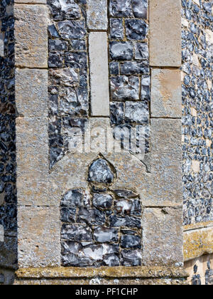 Details of knapped flint and stone church walls Stock Photo - Alamy