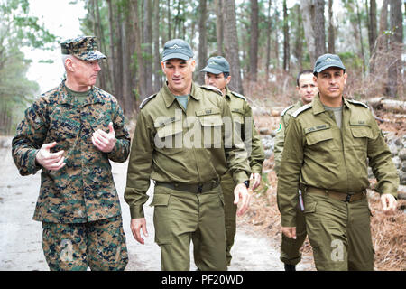 Israel Defense Forces (IDF) Brig. Gen. Ori Gordin, left, commander ...