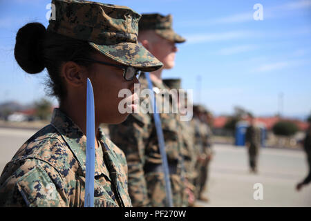 U.S. Marines practice proper sword manual during Corporals Course on ...