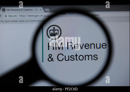 Close up of the HMRC logo as seen on its website. (Editorial use only ...