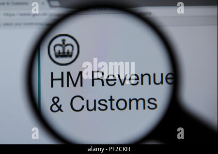 Close up of the HMRC logo as seen on its website. (Editorial use only ...