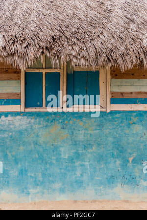 A typical thatched-roof hut of the indigenous Cuna people in Panama ...
