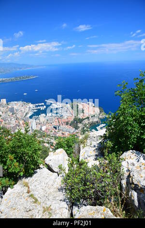 Panoramic view of Monaco as taken from Mont Agel on the Cote D'Azur ...