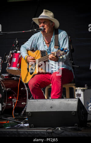 Blues Guitarist and singer Robin Bibi performs at an open air music ...