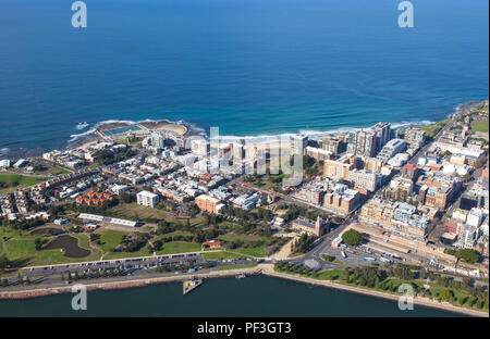 Aerial view of Newcastle CBD area and the Hunter River. Newcastle is ...