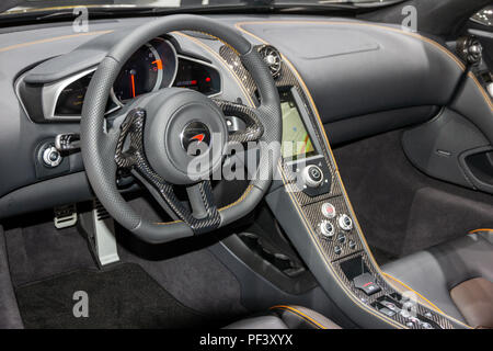 Interior of a McLaren 650s sportscar Stock Photo - Alamy