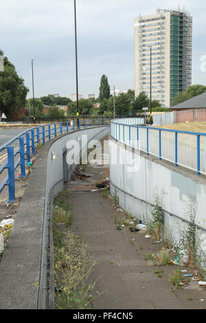 A neglected pedestrian subway in inner-city Birmingham, UK. The ...