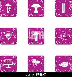 Permanent icons set, grunge style Stock Vector Image & Art - Alamy
