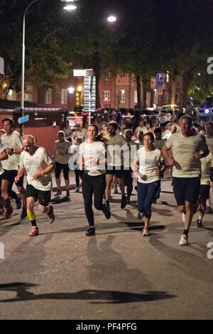 Stockholm, Sweden. 18 August 2018. Midnight run at the streets of ...