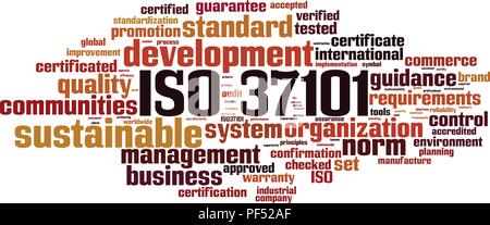 ISO 37101 word cloud concept. Vector illustration Stock Vector Image ...