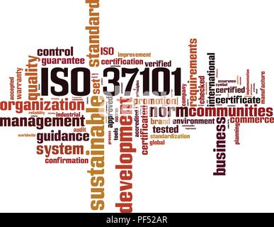 ISO 37101 word cloud concept. Vector illustration Stock Vector Image ...