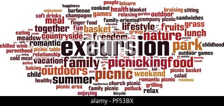 Excursion word cloud concept. Vector illustration Stock Vector Image ...