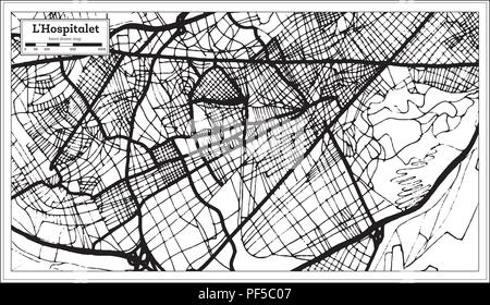 L Hospitalet Spain City Map in Retro Style in Golden Color. Outline Map ...