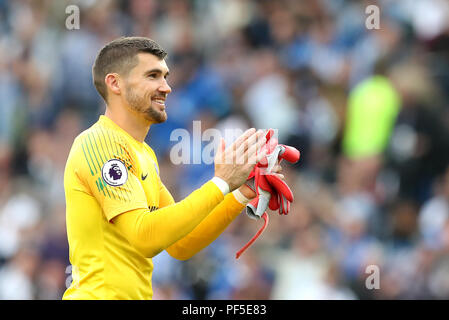 Brighton and Hove Albion goalkeeper Mathew Ryan receives treatment for ...