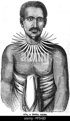 Ata, a Tonga Chief (December 1853, X, p.132 Stock Photo - Alamy