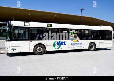 VBL bus at central bus station in Gummersbach, Germany. VBL is a ...
