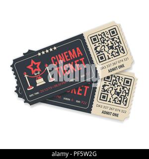 Cinema Ticket with QR Code Stock Vector Image & Art - Alamy