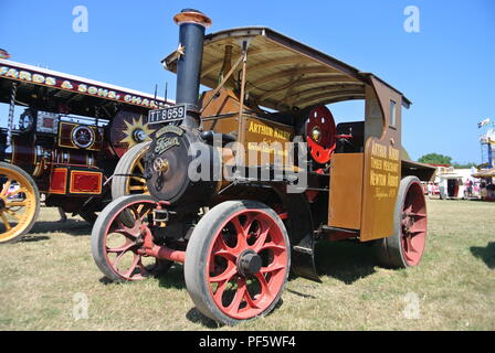Foden D Type Steam tractor old classic transport vehicle red landscape ...