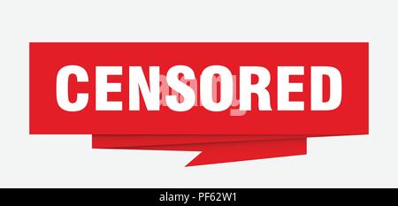 censored sign. censored paper origami speech bubble. censored tag ...