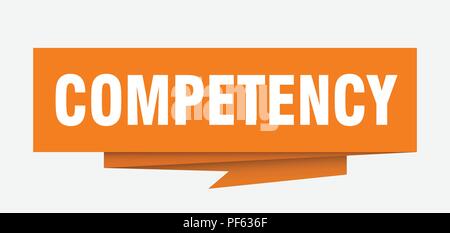 competency sign. competency paper origami speech bubble. competency tag ...