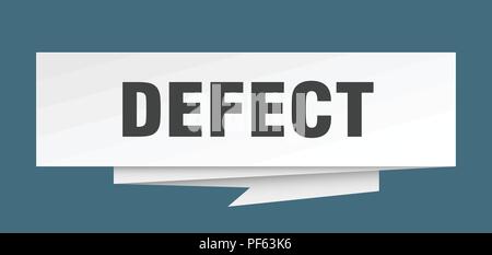 defect sign. defect paper origami speech bubble. defect tag. defect banner Stock Vector Image ...