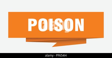 square orange speech bubble with poison icon illustration on white ...