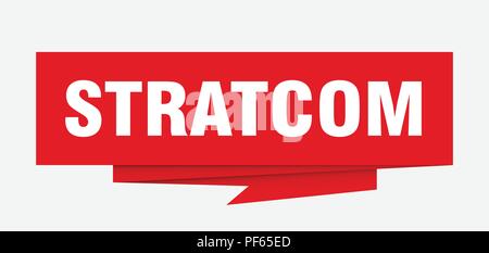 stratcom sign. stratcom paper origami speech bubble. stratcom tag ...