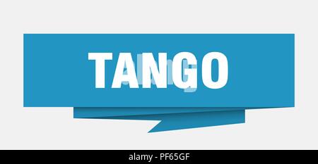 tango sign. tango paper origami speech bubble. tango tag. tango banner ...