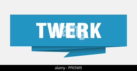 twerk sign. twerk paper origami speech bubble. twerk tag. twerk banner ...